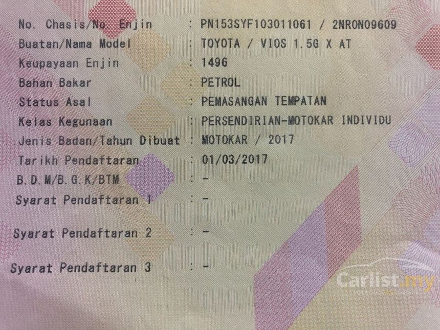 Used 2017 Toyota Vios 1.5 GX (A) Mileage 19211KM Full Toyota Service ...