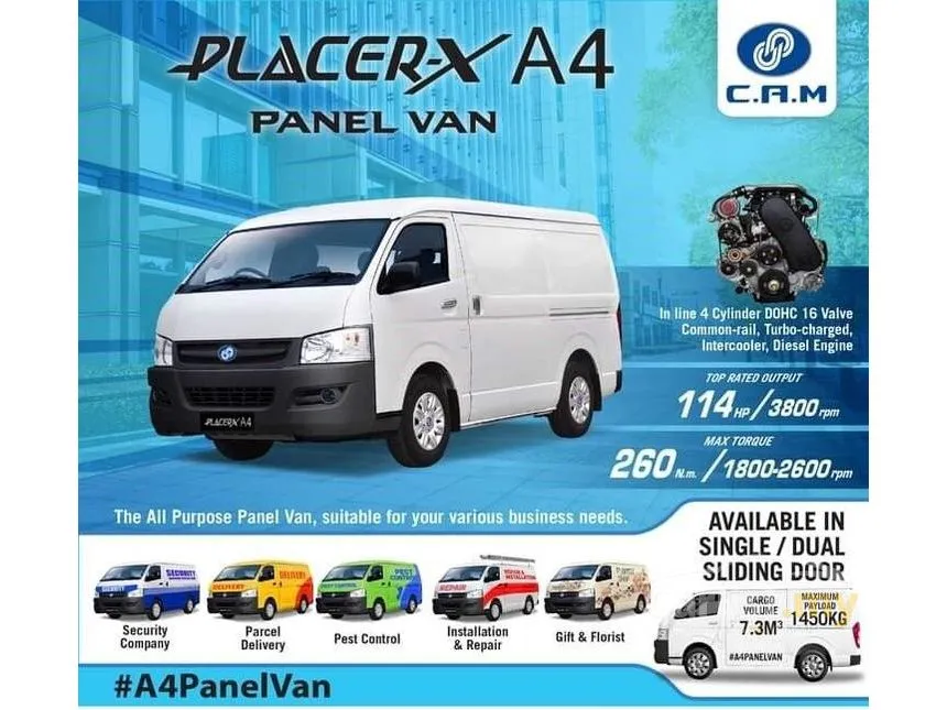 New 2021 CAM Placer-X A4 2.5 Panel Van - Carlist.my