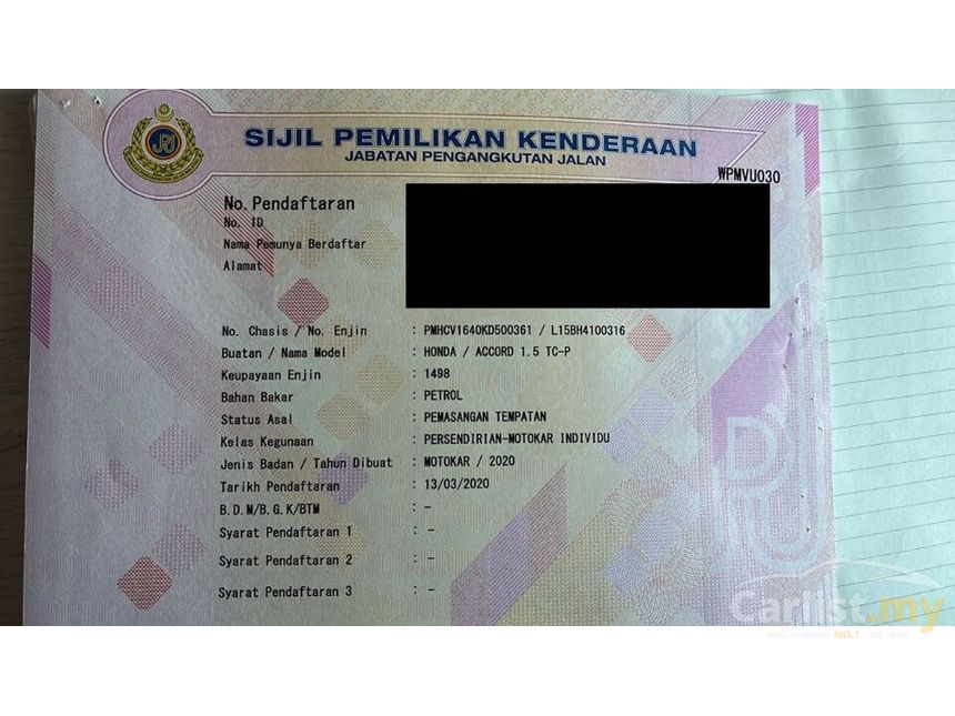 Used 2020 HONDA ACCORD 1.5 TC PREMIUM (A) FULL SERVICE HONDA/WARRANTY ...