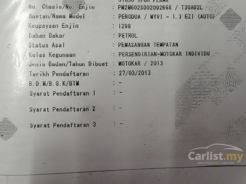 Used 2013 Perodua Myvi 1.3 SE Hatchback - Carlist.my