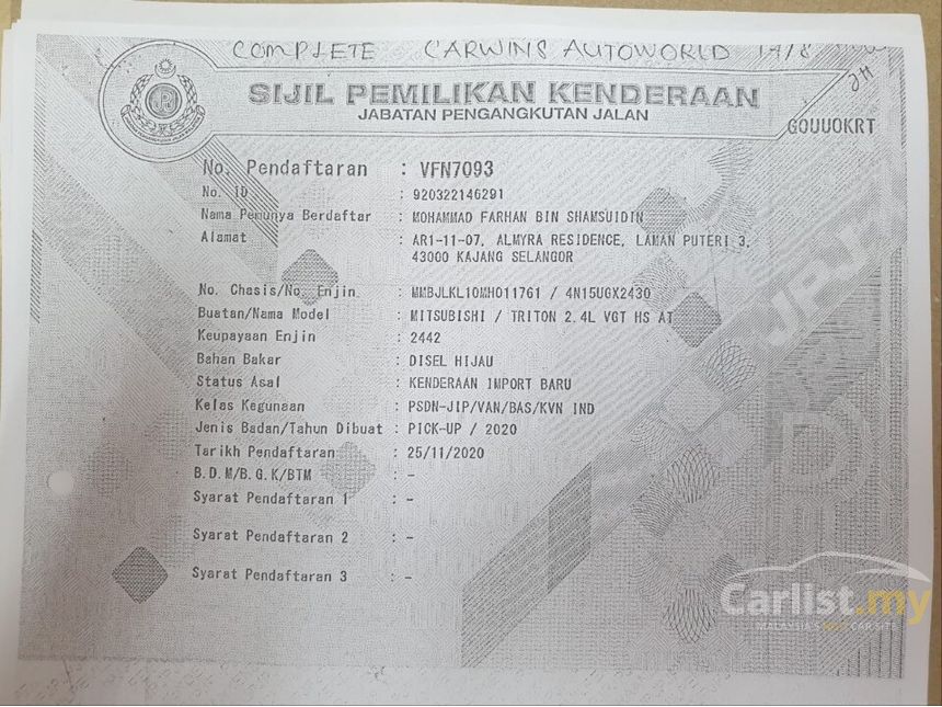 Used 2020 Mitsubishi Triton 2.4 VGT Adventure X Updated Spec Pickup Truck - Carlist.my