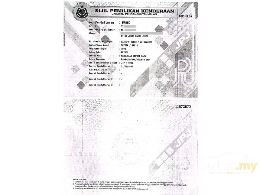 Used 1996 Toyota RAV4 2.0 SUV 2 DOOR WITH SUNROOF - Carlist.my