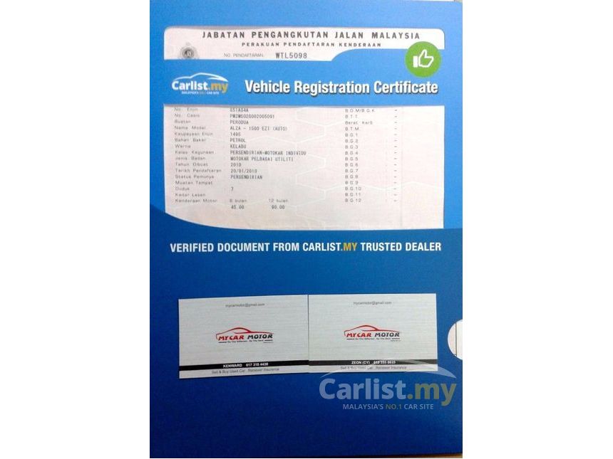 Used 2010 Perodua Alza 1.5 EZi (A) SE VIP OWNER **FULL LOAN ** - Carlist.my