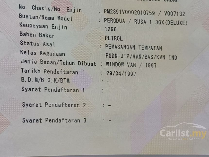 Perodua Rusa 1997 GX 1.3 in Sabah Manual Van White for RM 7,900 ...