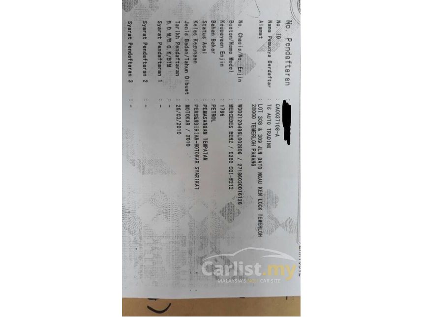 Mercedes-Benz E200 2010 in Pahang Automatic Grey for RM 118,000 ...