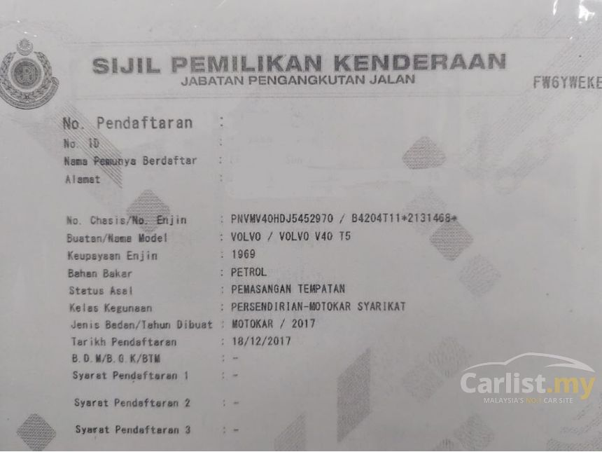 Used 2017 Volvo V40 2.0 T5 Inscription FACELIFT (LED HEADLIGHT/PADDLE ...