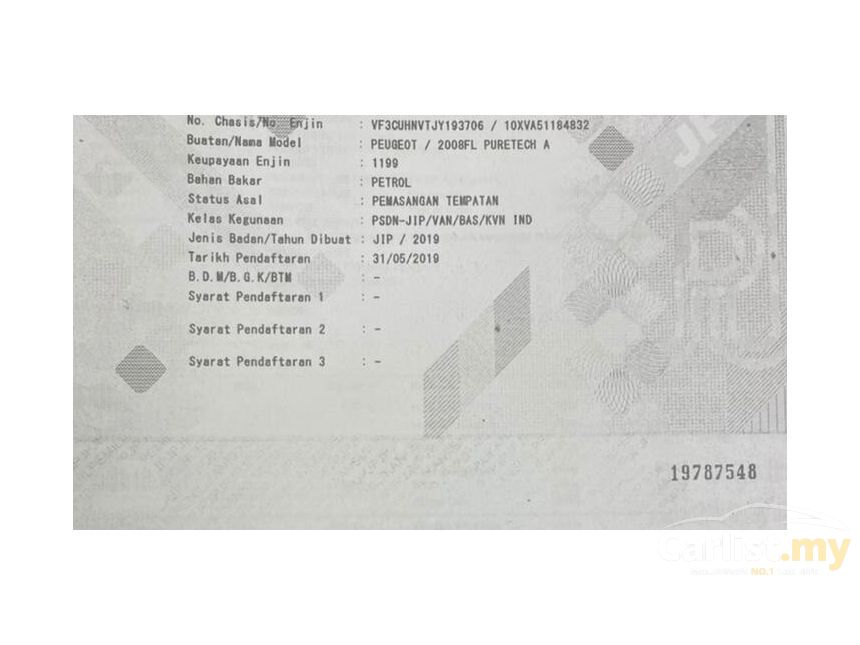 Used 2019 Peugeot 2008 1.2 PureTech (A) - Carlist.my