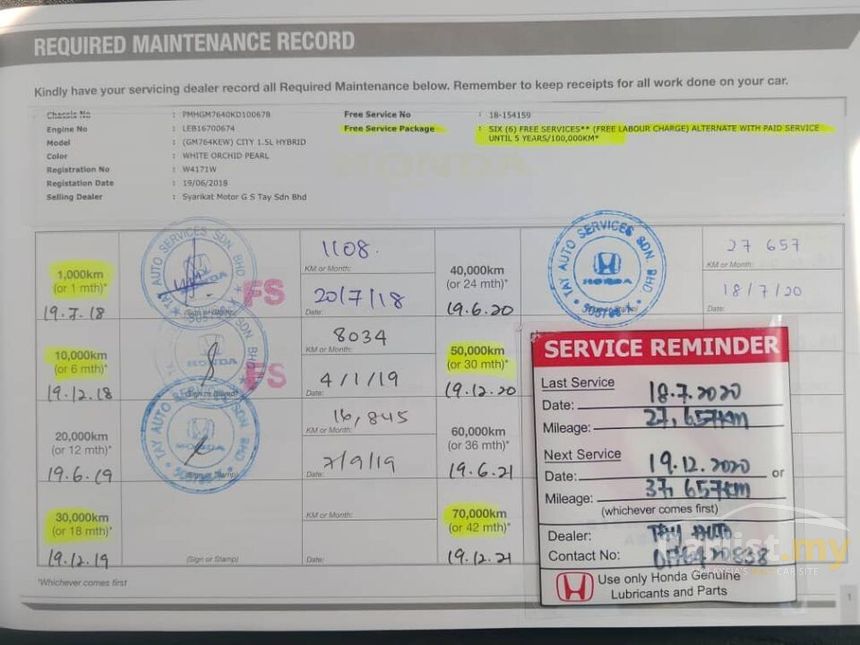 Used 2018 Honda City 1.5 (A) Hybrid Facelift FULL SERVICE RECORD HONDA ...