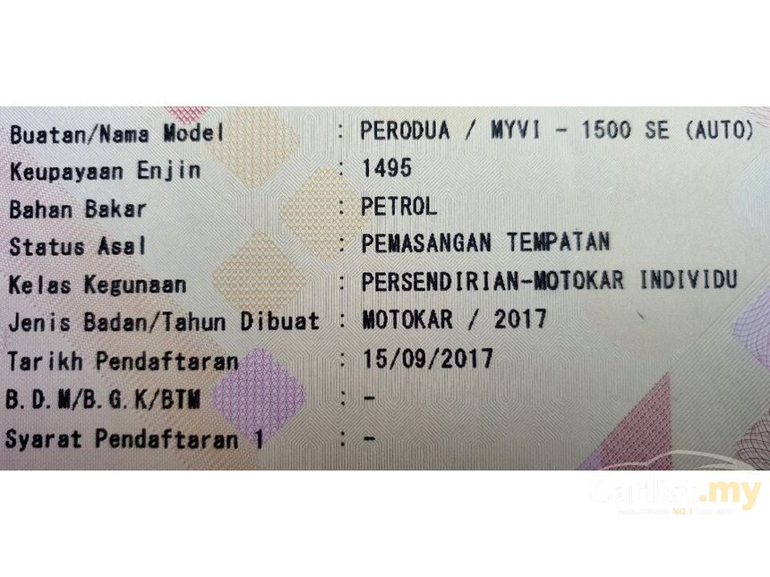 Used Perodua Myvi 1.5 SE (A) Facelift With Service Booklet Record ...