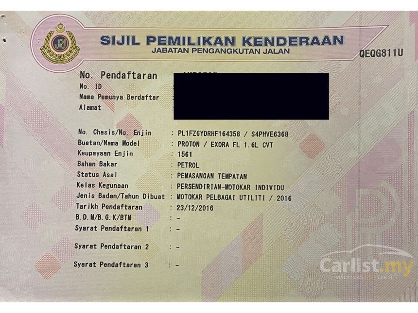 Used 2016 Proton Exora 1.6 Turbo Premium MPV - Carlist.my