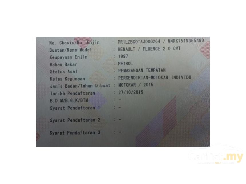 Used 2015 Renault Fluence 2.0 Sedan CVT - Carlist.my